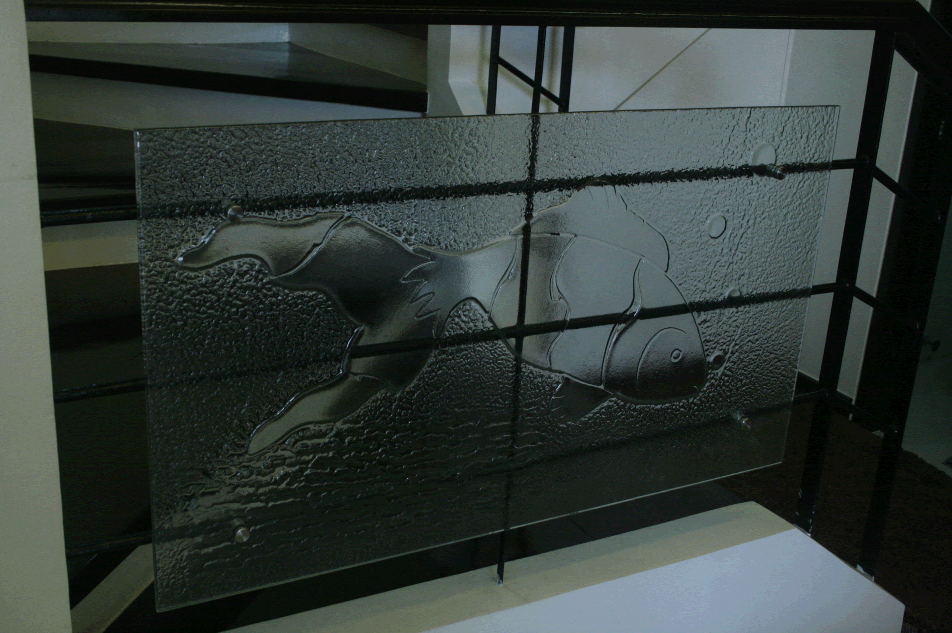 Textured Glass Stair Railing | Glass Railings Philippines, Glass ...